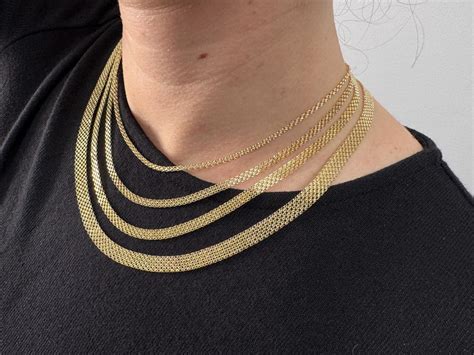 14k Yellow Gold Bismark Chain Necklace 16 18 20 Inch25mm 35mm 4