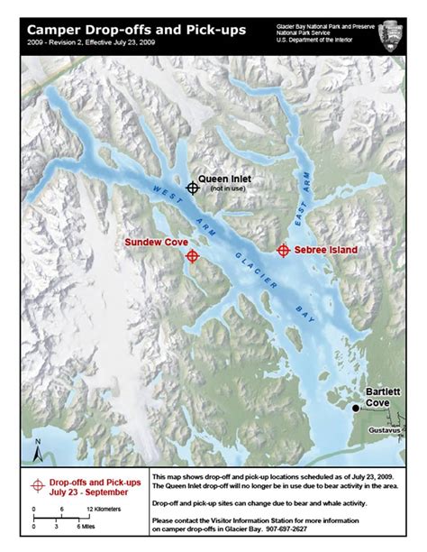 Camper Dropoff Relocated From Queen Inlet To Sundew Cove Glacier Bay