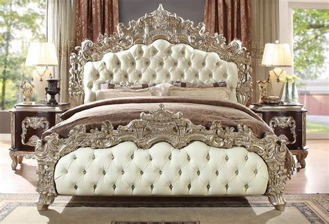 Antique Gold And Brown King Bedroom Set 5pcs Traditional Homey Design Hd