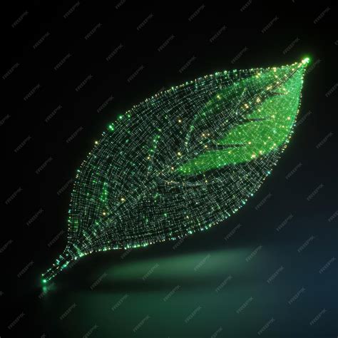 Leaf Emitting Digital Particles Datadriven Transformation 3d Illustration Premium Ai Generated Leaf Emitting Digital Particles Datadriven Transformation 3d Illustration Premium Ai Generated