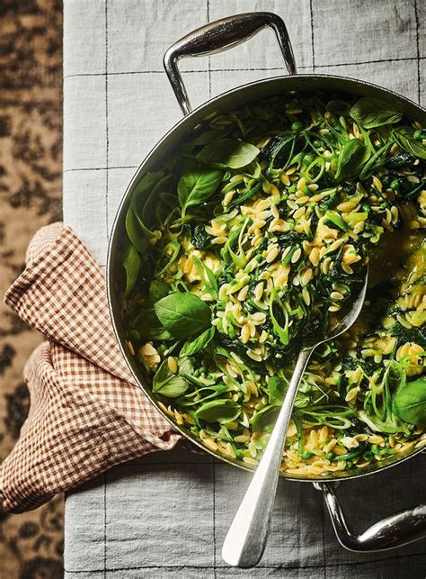 Spinach Pea Feta And Basil One Pot Orzo Cuisine Magazine From New
