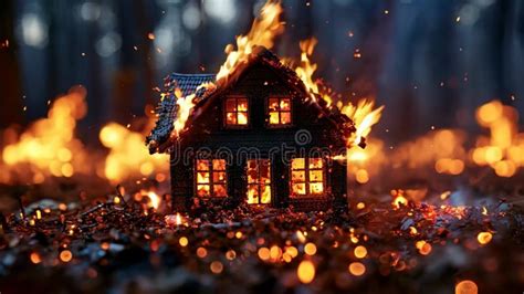 A Small House Is Surrounded By A Field Of Fire Stock Video Video Of
