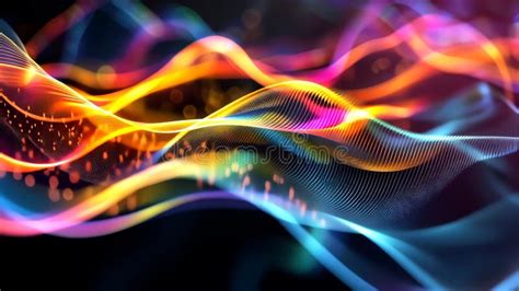 Colorful Abstract Waveforms With Light Effects Vibrant Design Concept Stock Footage Video Of