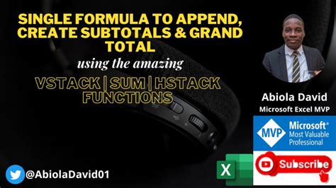 Single Cell Formula To Append Create Subtotals And Grand Total Using Vstack Sum Hstack