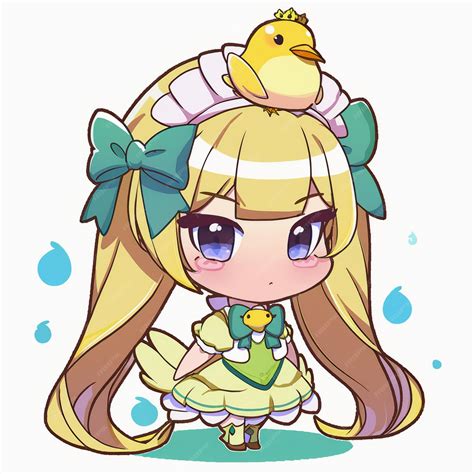 Premium Photo Anime Girl With A Duck On Her Head Generative Ai