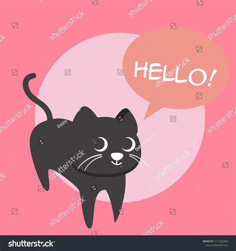 Cat Saying Hello Illustration Stock Vector Royalty Free Shutterstock
