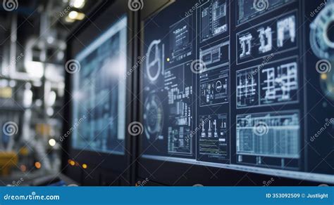 Industrial Control Room Monitoring System Showing Various Parameters