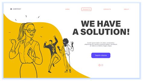 방문 페이지 디자인 템플릿 Ui 모바일 앱 비즈니스 솔루션 크리에이티브 팀 워크 파트너십 채용 개념 채용에 대한 스톡 벡터 아트 및 기타 이미지 Istock