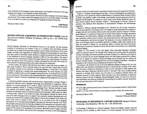 Pdf Review Of The Book Second Language Acquisition An Introductory
