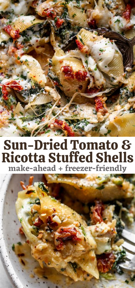 Creamy Sun Dried Tomato And Ricotta Stuffed Shells Recipe Recipes