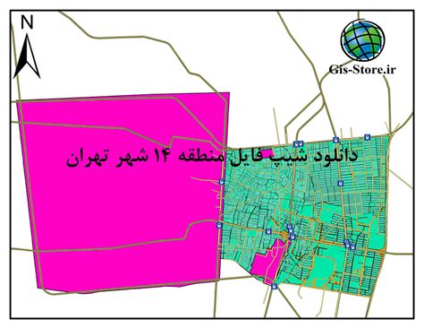 دانلود لایه شیپ فایل منطقه 14 شهر تهران فروشگاه لایه های Gis