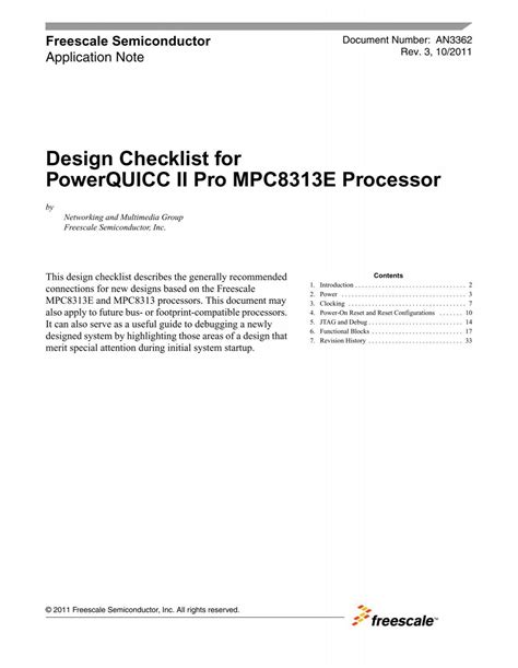 Design Checklist For PowerQUICC II Pro MPC8313E Processor