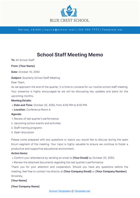 Free School Memo Templates To Edit Online And Print