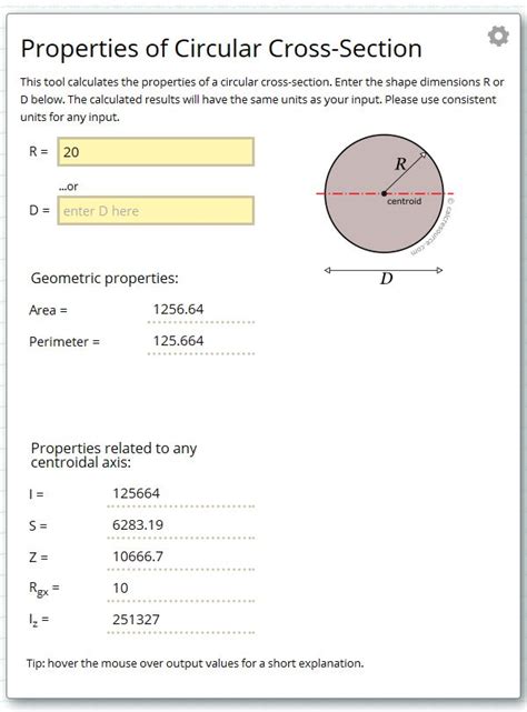 Properties Of Circular Cross Section