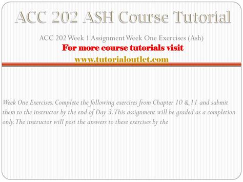 Ppt Acc 202 Ash Course Tutorial Tutorialoutlet Powerpoint