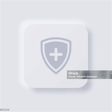 Shield Icon White Neumorphism Soft Ui Design For Web Design Application Ui And More Button