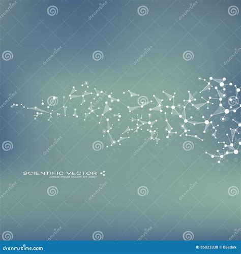 Molecule Dna And Neurons Vector Molecular Structure Connected Lines