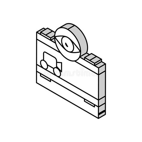 Supervision And Researching Pipeline Construction Isometric Icon Vector Illustration Stock