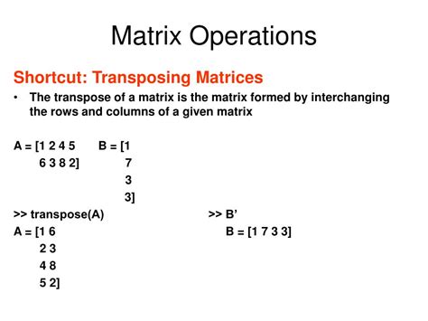 Ppt Matlab Training Session 2 Matrix Operations And Relational Operators Powerpoint