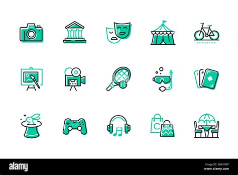 Entertainment And Hobbies Set Of Line Design Style Icons Stock Vector Image And Art Alamy