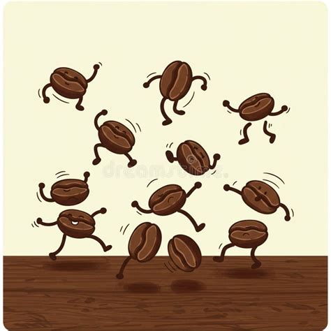 Cartoon Illustration Featuring Dancing Coffee Beans With Animated