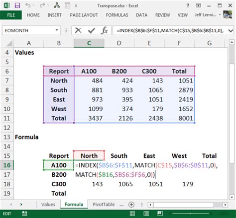 Transpose Values And Formulas In Excel Excel University