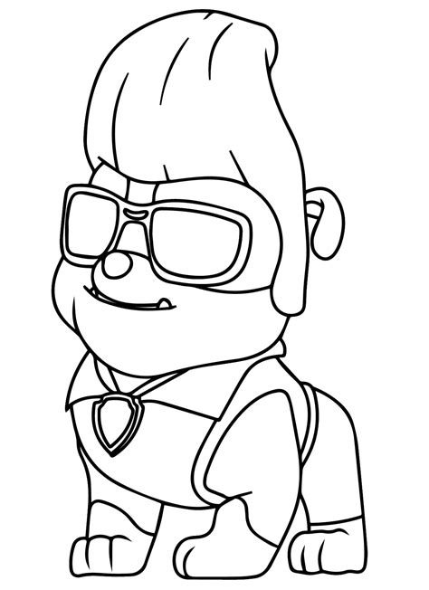Rubble Paw Patrol Coloring Page Printable