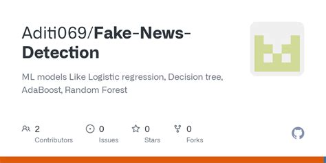 Github Aditi069fake News Detection Ml Models Like Logistic