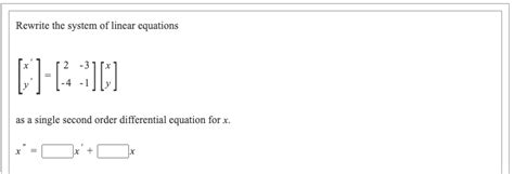 solved rewrite the system of linear equations