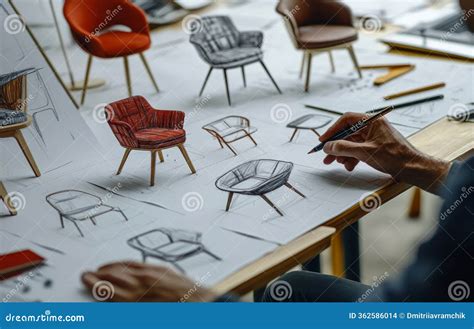 drawing sketches and designing planning and developing product designs