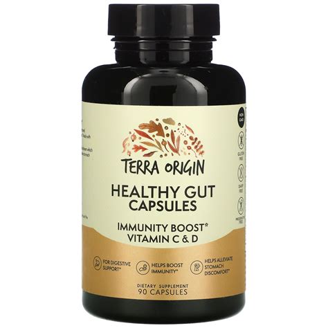 Terra Origin, Healthy Gut Capsules with Immunity Boost Vitamin C & D ...
