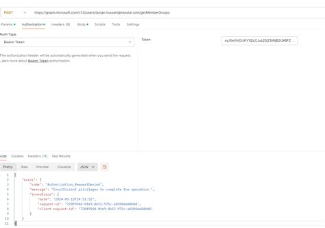 authorization requestdenied insufficient privileges to complete the