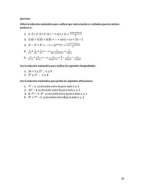 Ejercicios Induccion Matematica Pdf Pdf