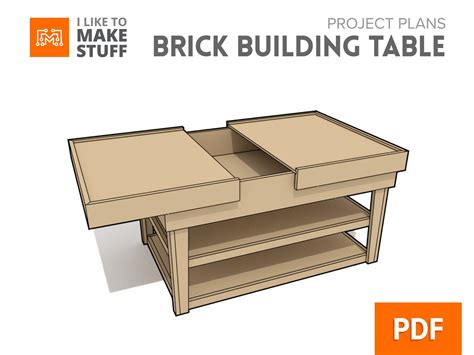 Brick Building Storage Table Digital Plans Etsy