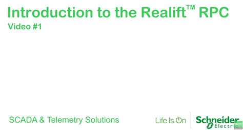 Introduction To The Realift Rpc Schneider Electric Community