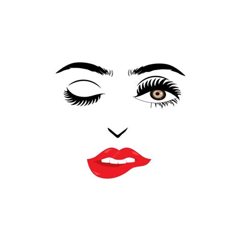 Premium Vector Beautiful Woman Face With Red Lips Vector Fashion