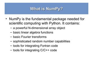 Introduction To Numpy Foundation Study GuideStudyGuide PPT
