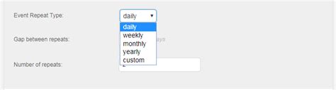 setting up repeating events documentation