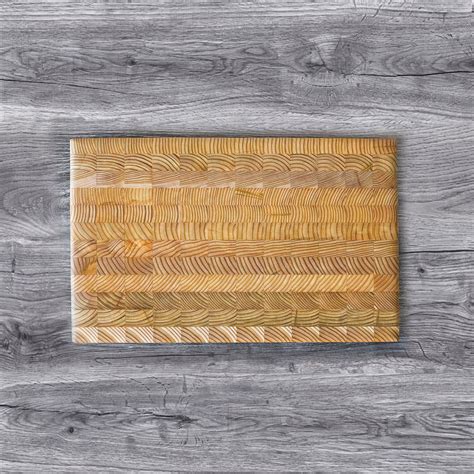 Larch Wood Medium End Grain Cutting Board Canadian Made Cutlery And