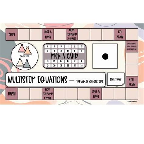 Solving Equations With Variables On ONE Side PowerPoint Board Game Review