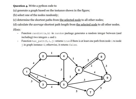 SOLVED Question Write A Python Code To Generate A Graph Based On The Instance Shown In The