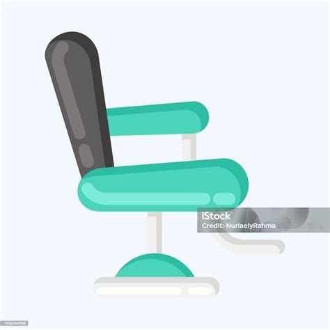 아이콘 이발소 의자 이발소 기호에 적합합니다 플랫 스타일 편집 가능한 간단한 디자인 디자인 템플릿 벡터 간단한 그림 가구에 대한