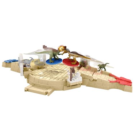 Buy Jurassic World Hbt63 Mini Battle Arena Playset And Game With 6 Dino