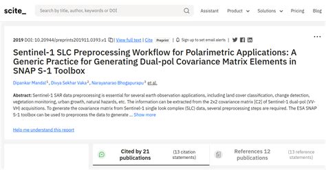 Sentinel 1 Slc Preprocessing Workflow For Polarimetric Applications A