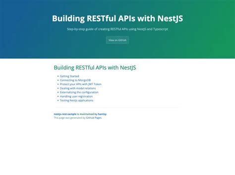 nestjs rest sample by hantsy a express template built at lightspeed