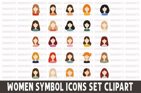 Women Symbol Icons Set Clipart Png Graphic By Ismamcrafts · Creative