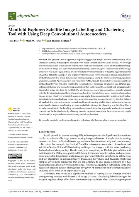 pdf manifold explorer satellite image labelling and clustering tool