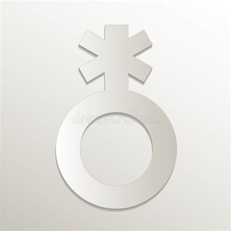 Non Binary Sex Symbol Icon Card Paper 3d Natural Stock Vector