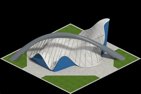 3d Game Architecture For A Futuristic City Stock Illustration