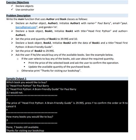 Solved Exercise Objectives Declare Objects Use